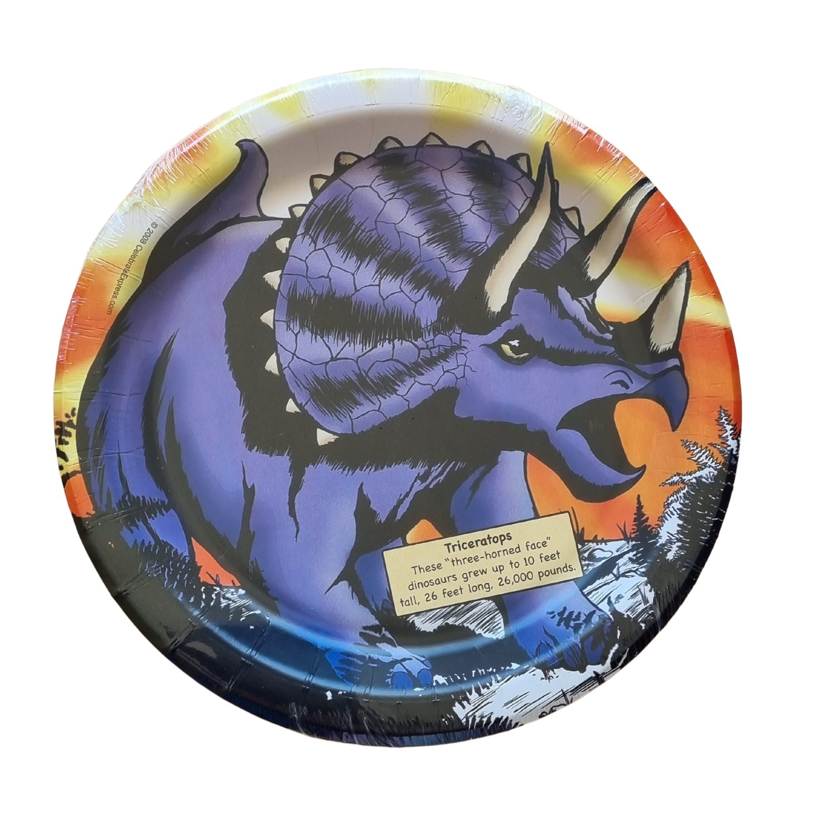 Dinosaur party paper plate, dessert size - The Party Concierge